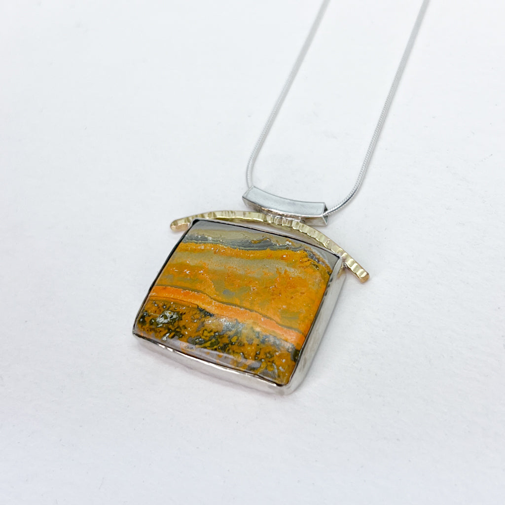 Bumblebee Agate Balance Slider Necklace No.1 – Chi's Creations Jewelry